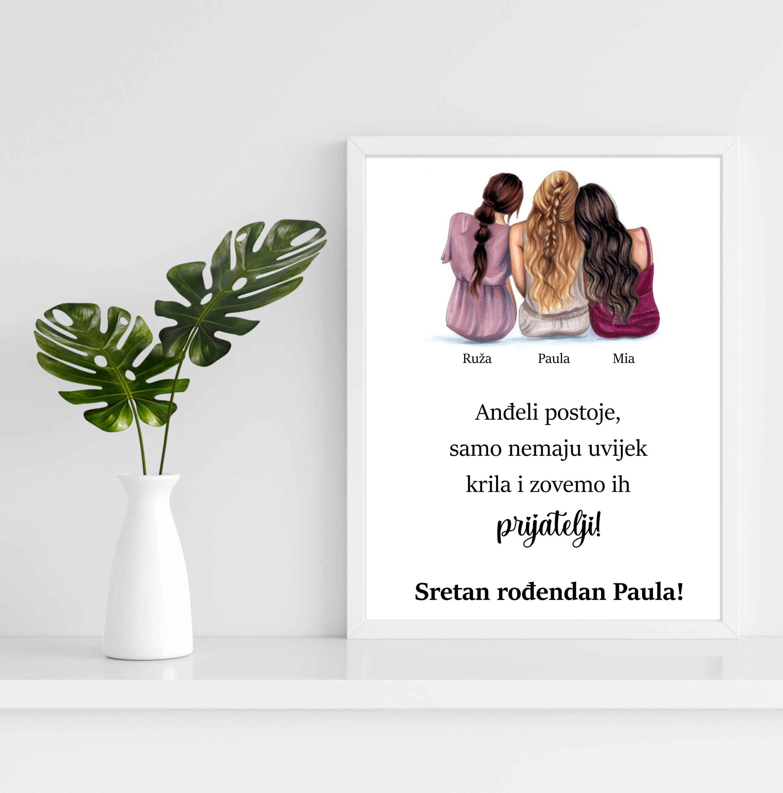 Personalizirani poster za rođendan - 3 prijateljice - MS Store