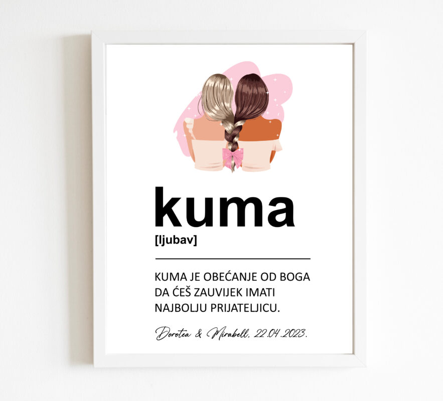 Personalizirani poster - Uspomena od mlade za kumu - MS Store